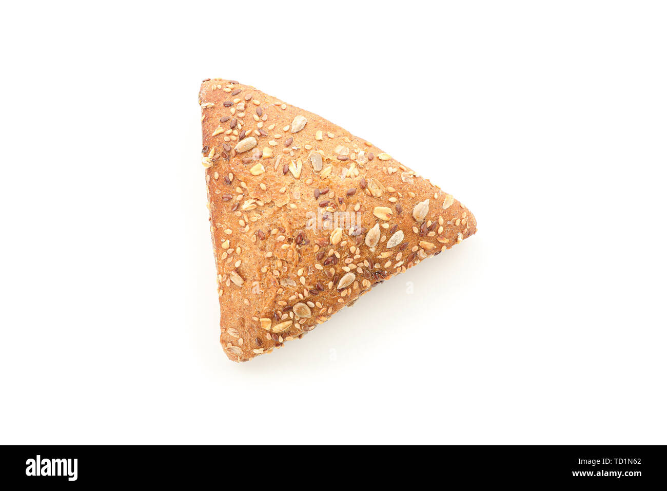 Triangular bun isolated on white background, top view. Bakery products ...