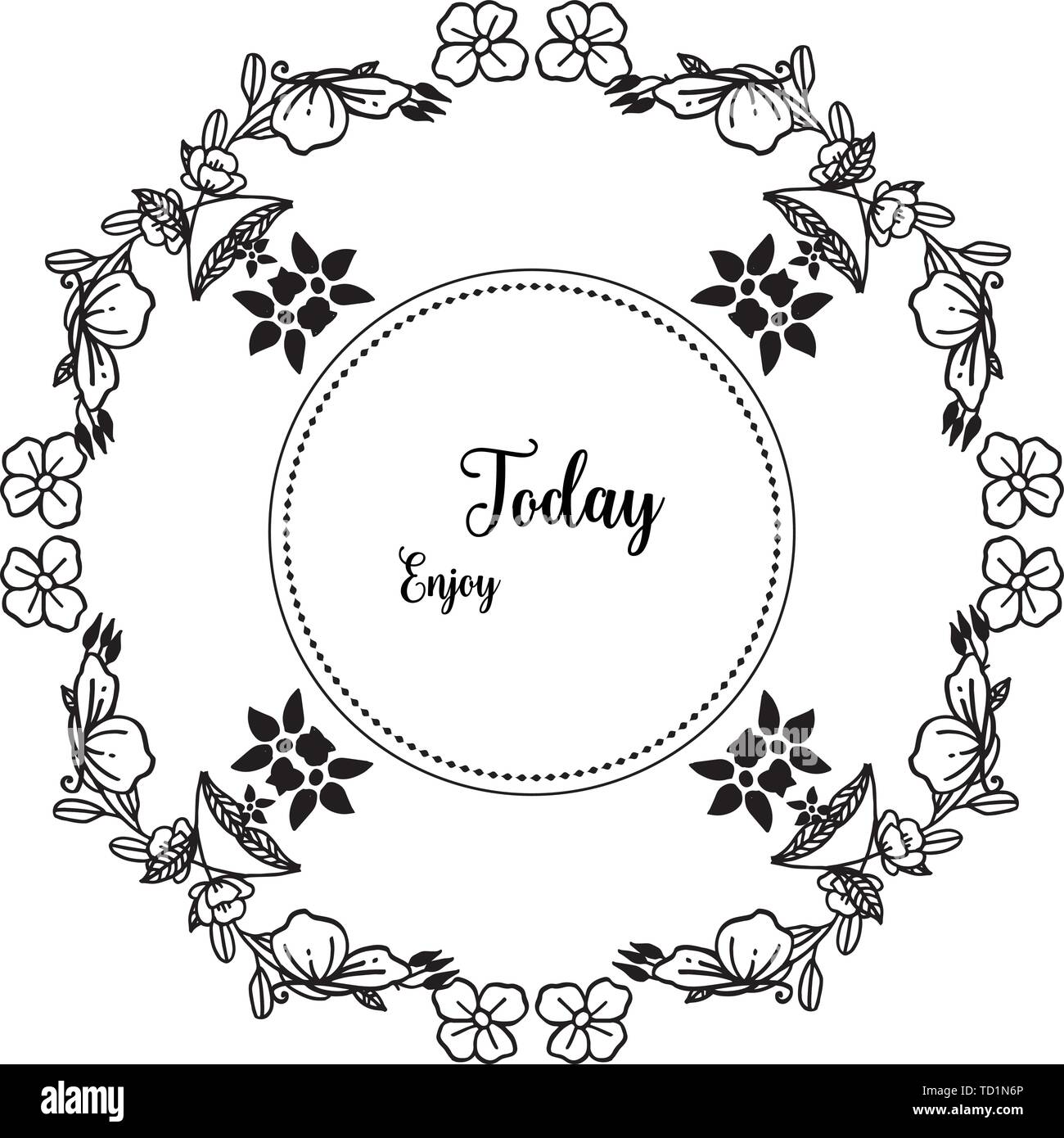 Vector illustration drawing flower frame with various ornate of flower ...