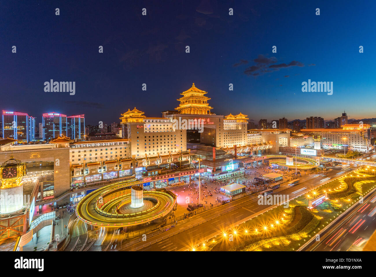 Night view of Beijing West Station Stock Photo - Alamy