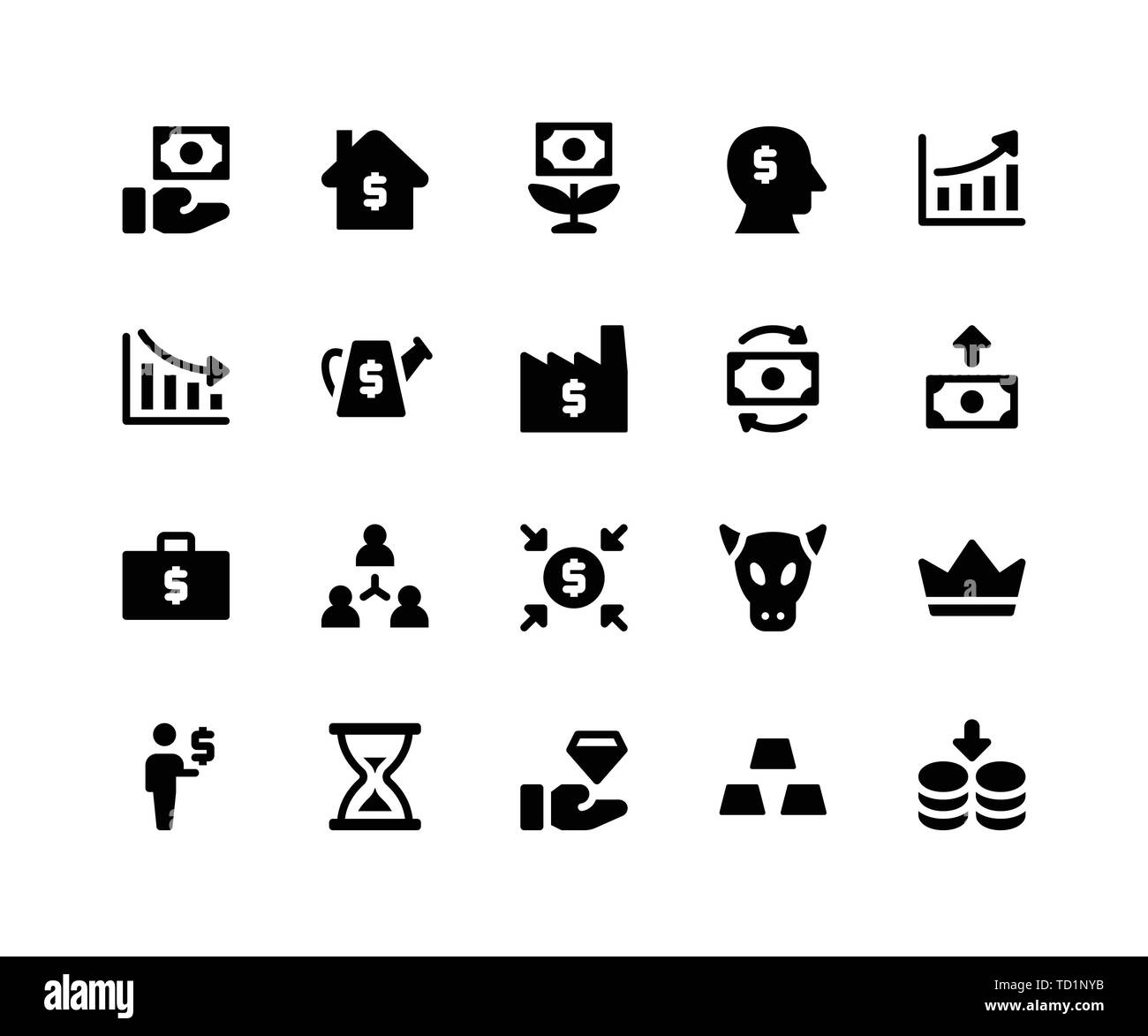 Simple Set of Investment Related Vector Glyph Icons. Contains such ...