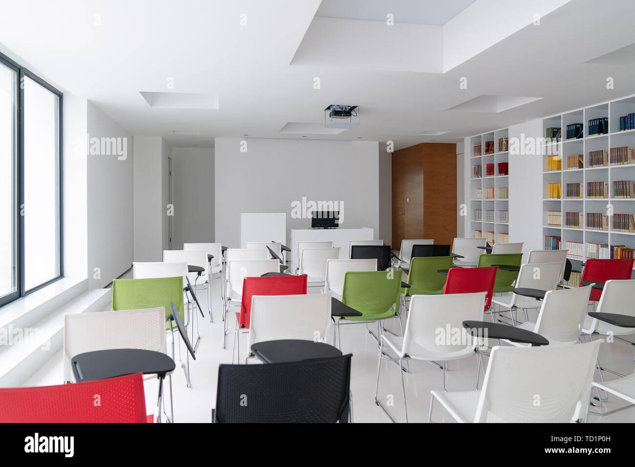 Modern indoor conference space Stock Photo - Alamy