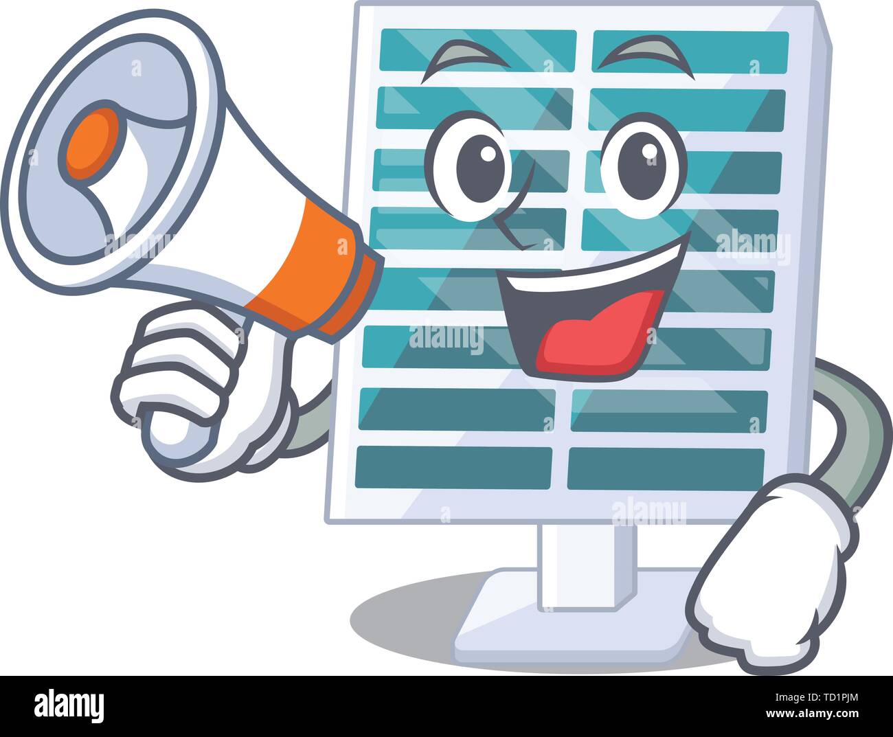 With megaphone solar penels isolated in the cartoon Stock Vector Image ...