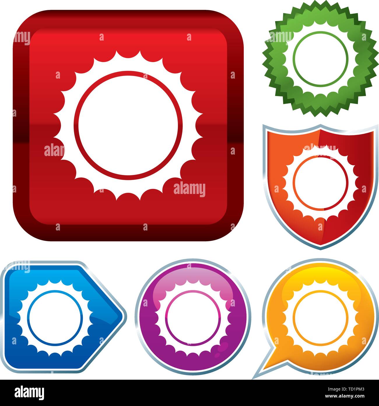 Vector illustration. Set shiny icon series on buttons. Sun Stock Vector ...