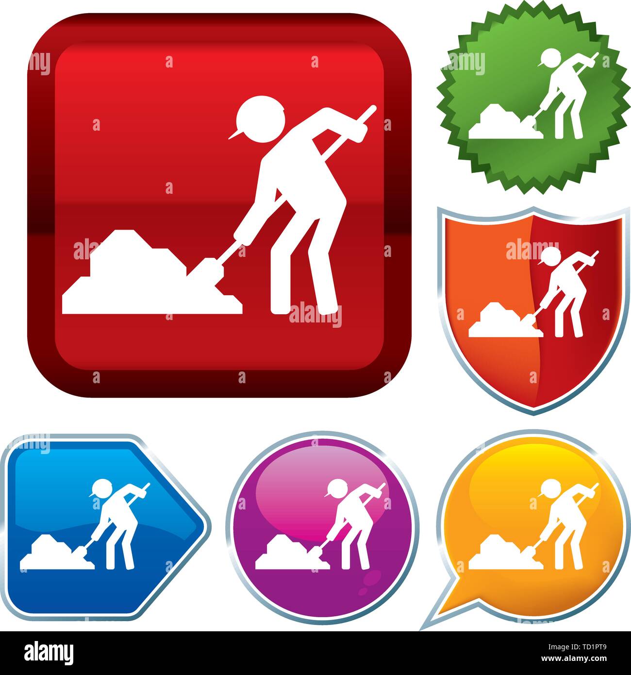 Vector illustration. Set shiny icon series on buttons. Under ...