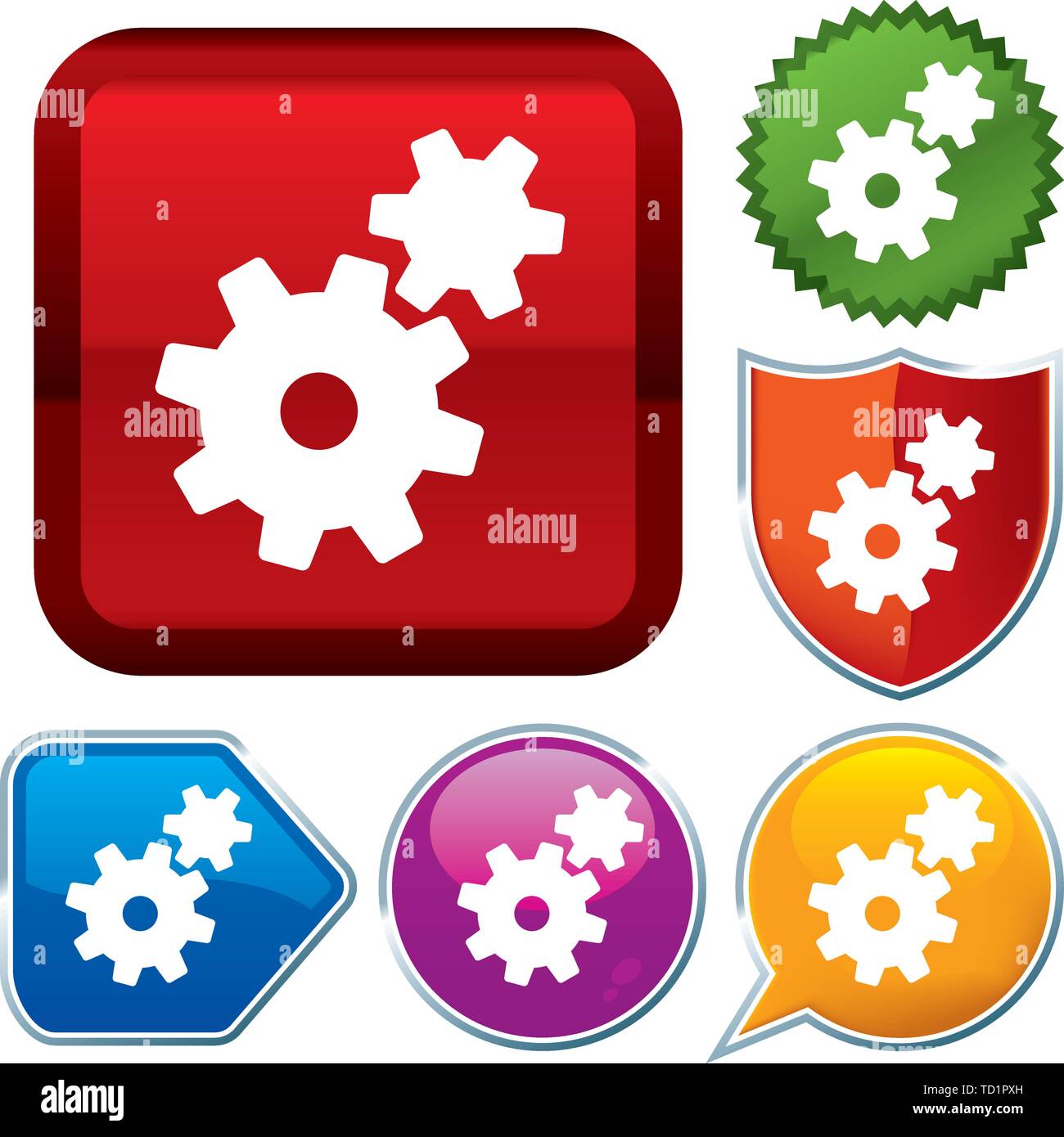 Push button gears Stock Vector Images - Alamy