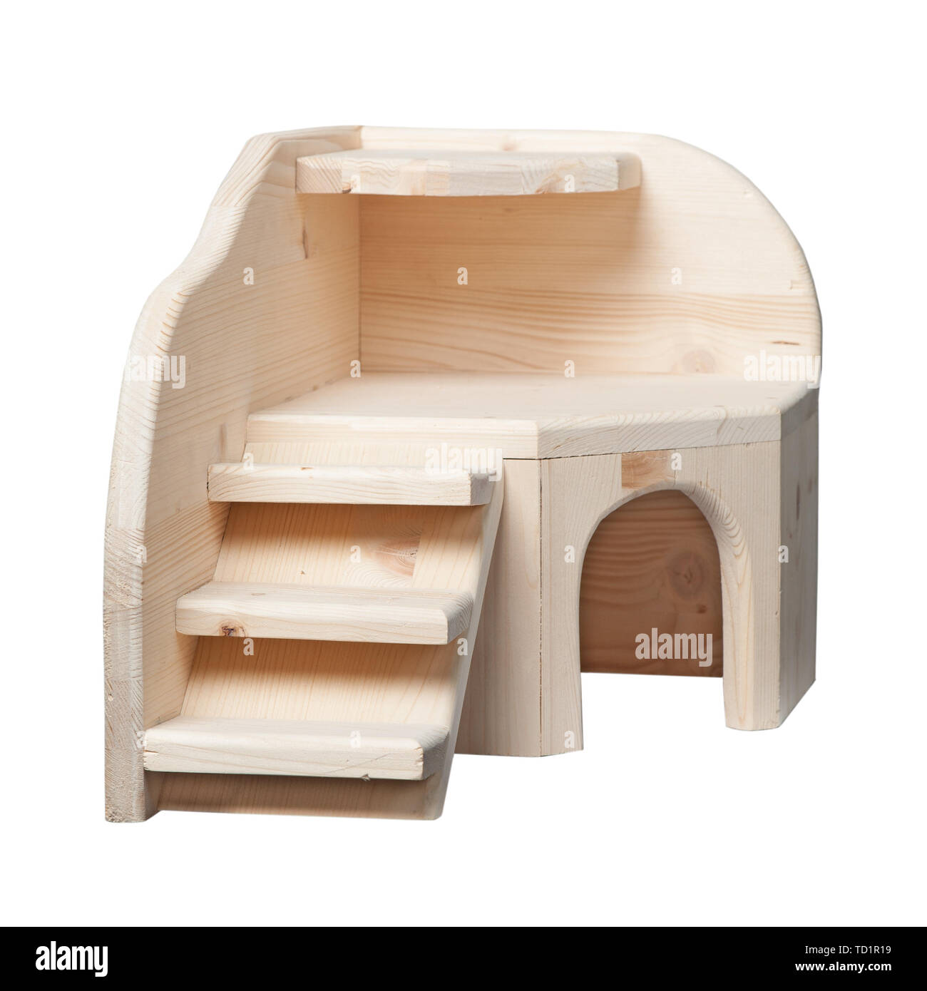 Wooden house for rodents isolated on white background Stock Photo - Alamy