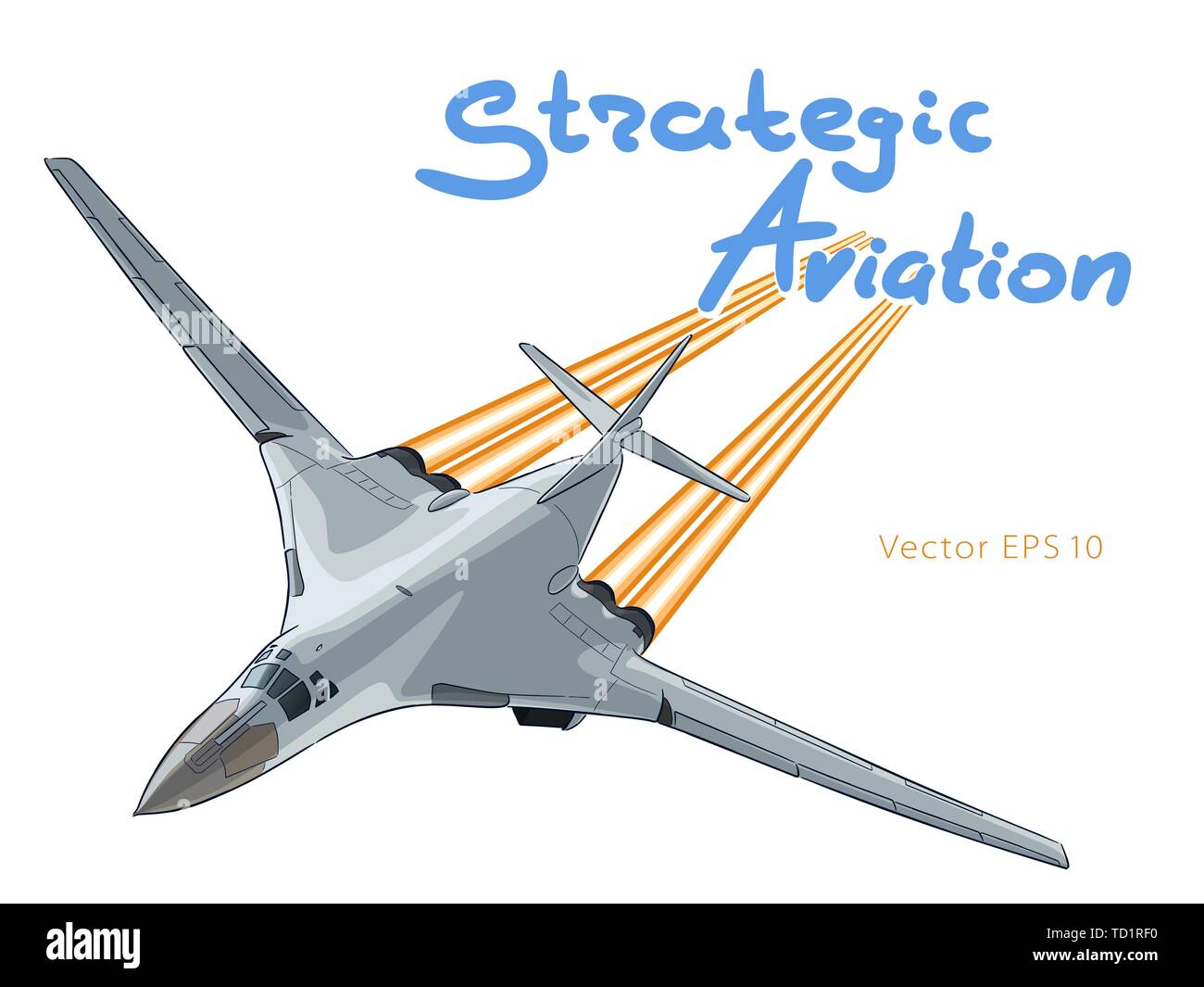 Modern Russian jet bomber aircraft. Vector draw Stock Vector Image ...