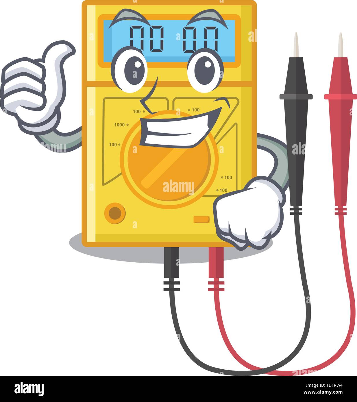 Thumbs up digital multimeter isolated with the character Stock Vector ...
