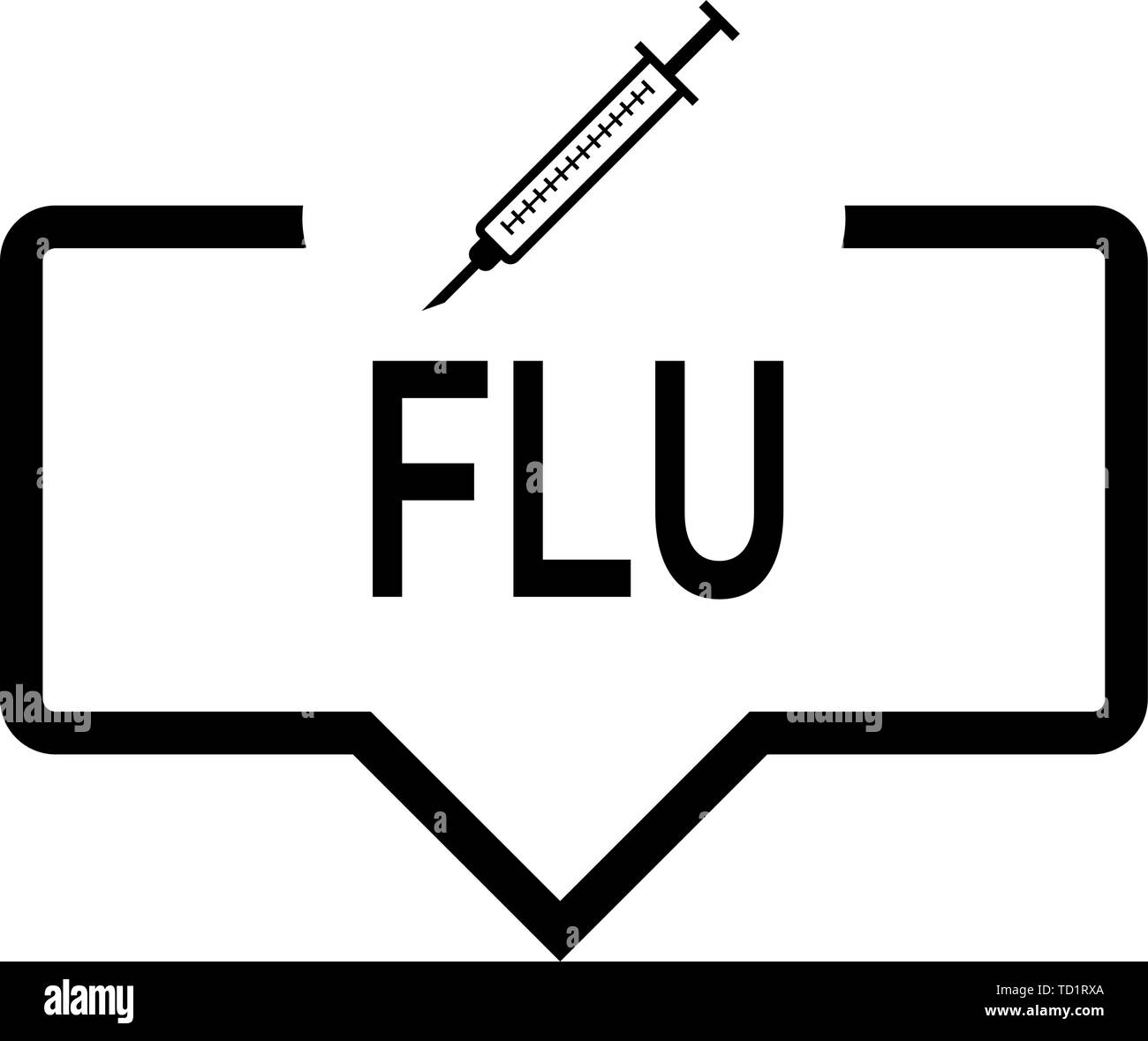 flu word on a speach bubble- vector illustration Stock Vector Image ...