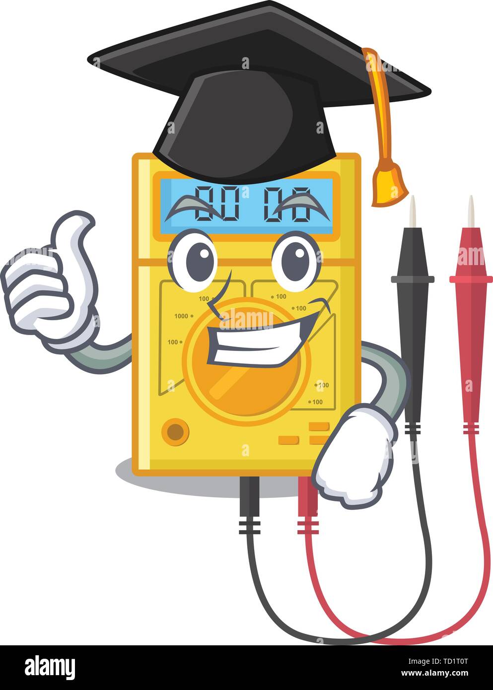Graduation digital multimeter isolated with the character Stock Vector ...