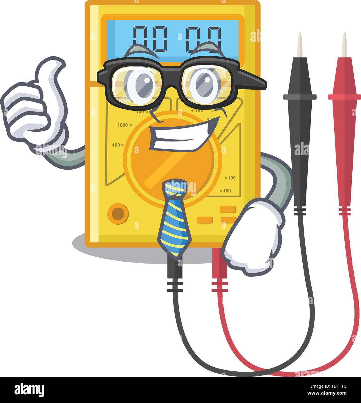 Businessman digital multimeter isolated with the character Stock Vector ...