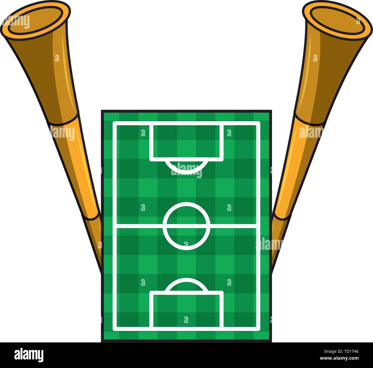 Soccer playfield and horns top view Stock Vector Image & Art - Alamy