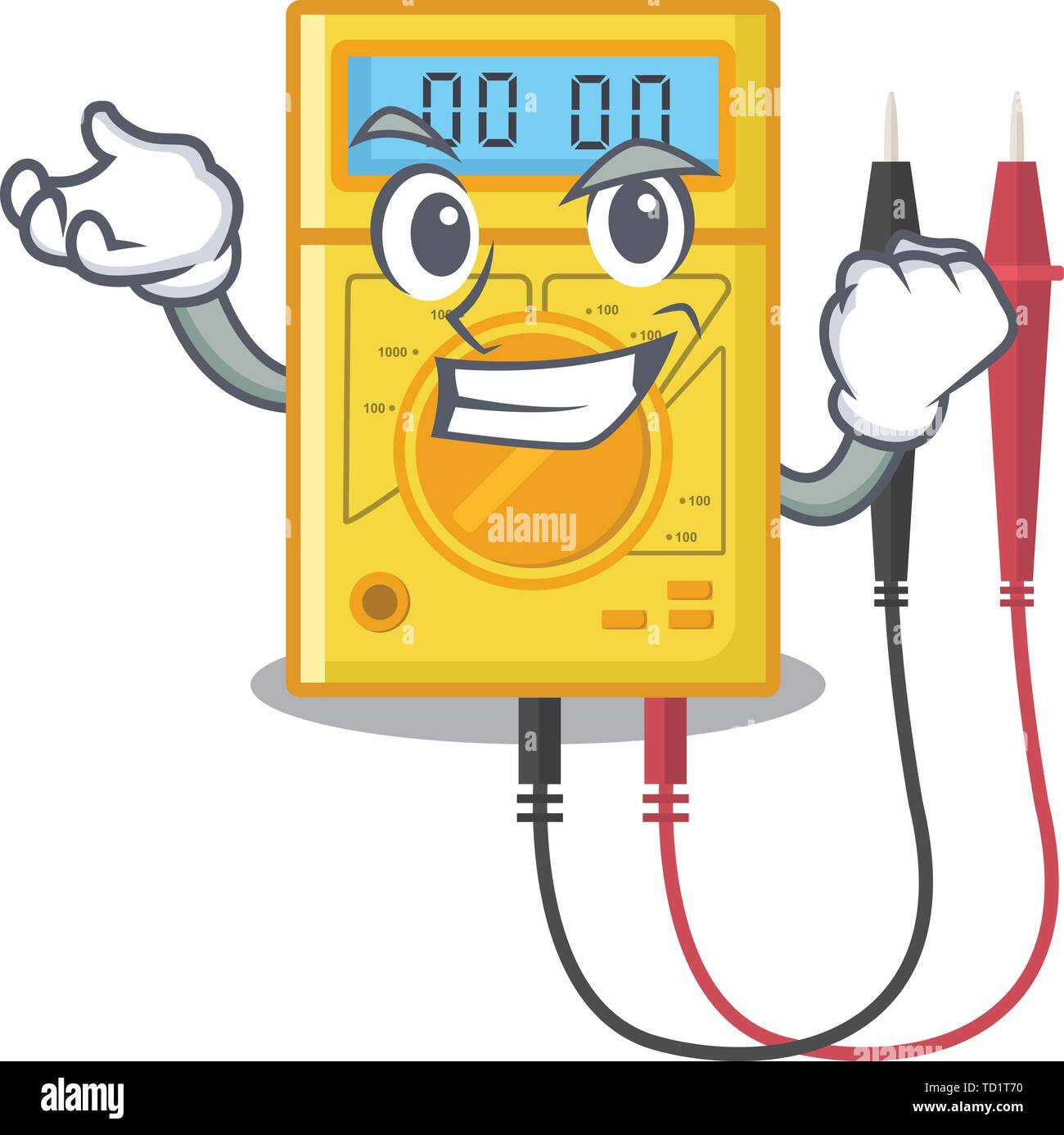 Successful digital multimeter isolated with the character Stock Vector ...