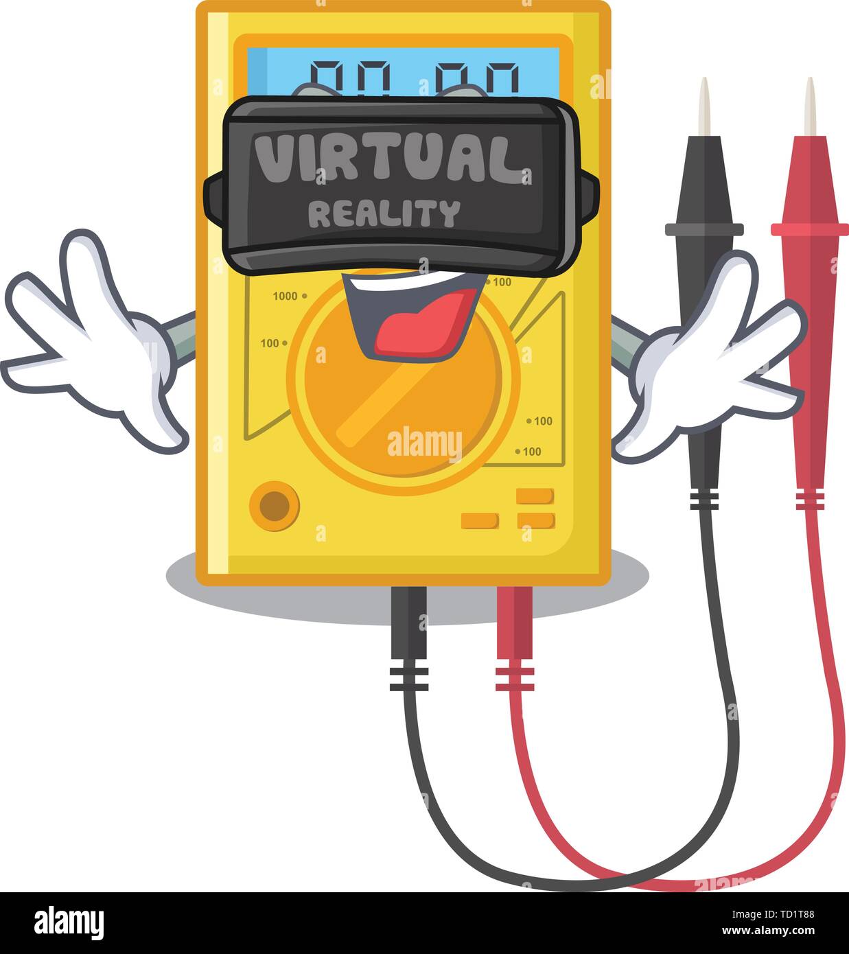 Virtual reality digital multimeter toys in cartoon shape Stock Vector ...
