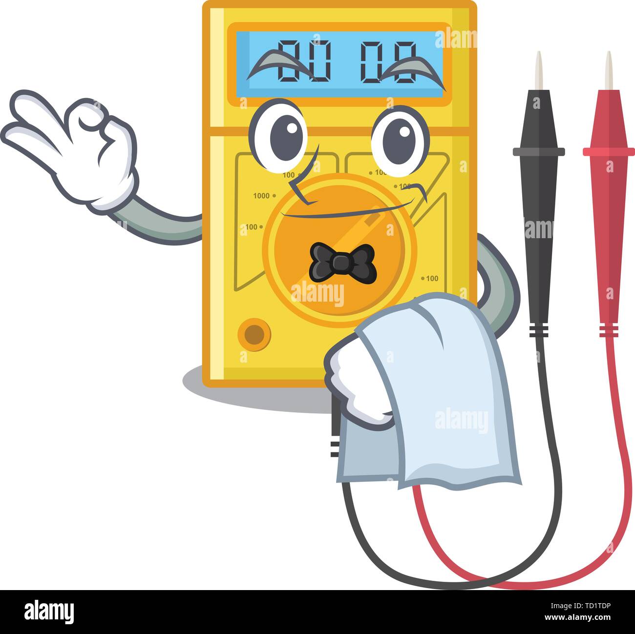 Waiter digital multimeter toys in cartoon shape Stock Vector Image ...