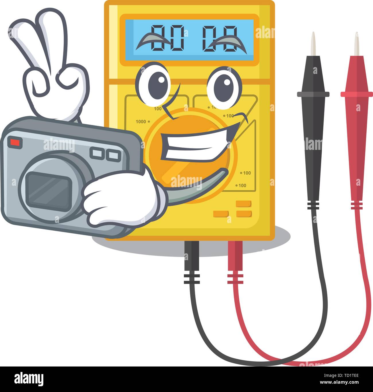 Photographer digital multimeter toys in cartoon shape Stock Vector ...