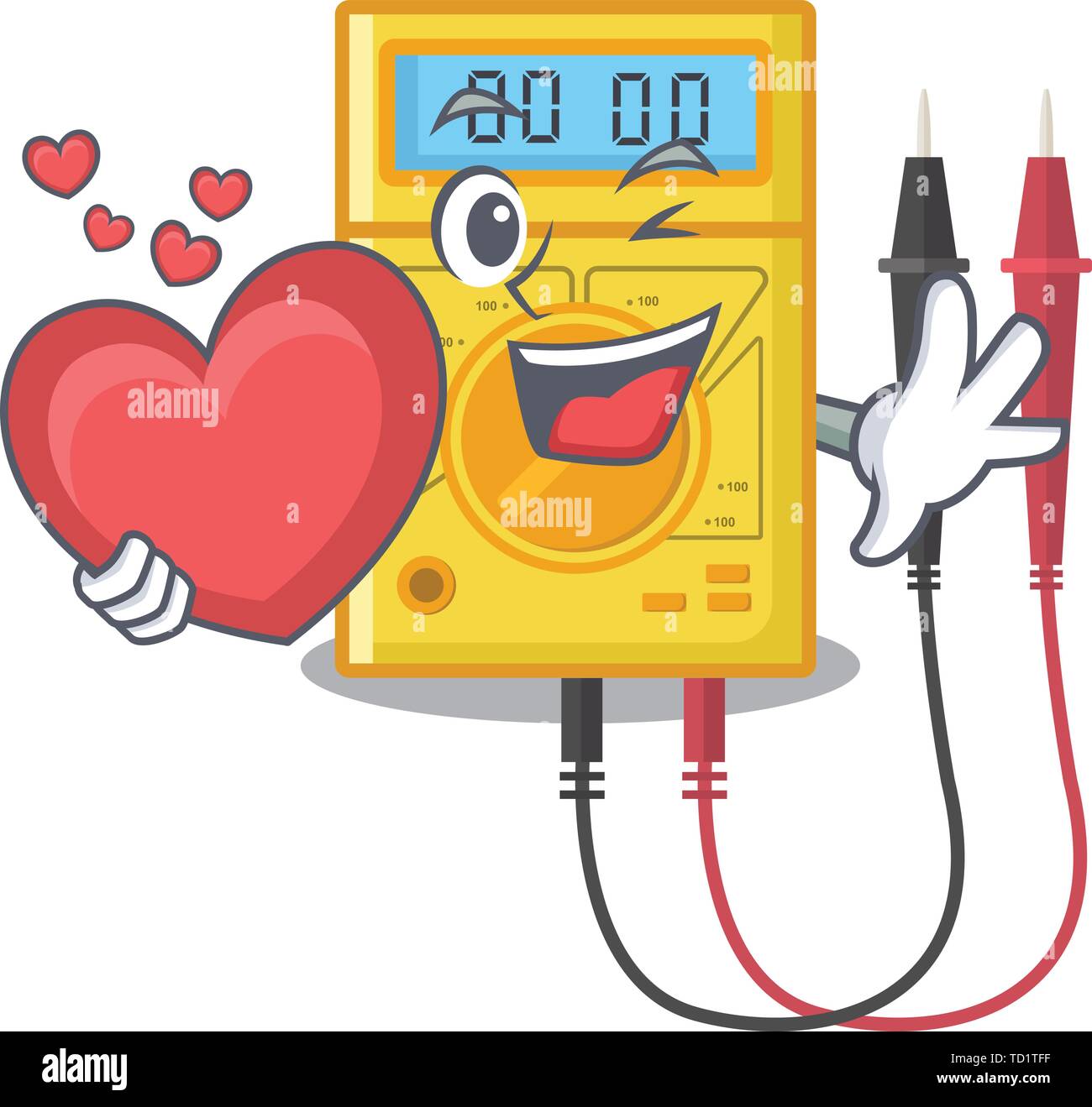 With heart digital multimeter toys in cartoon shape Stock Vector Image ...