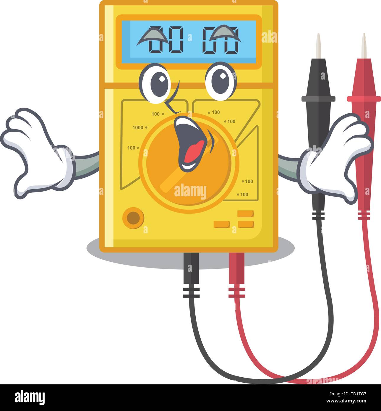 Surprised digital multimeter toys in cartoon shape Stock Vector Image ...