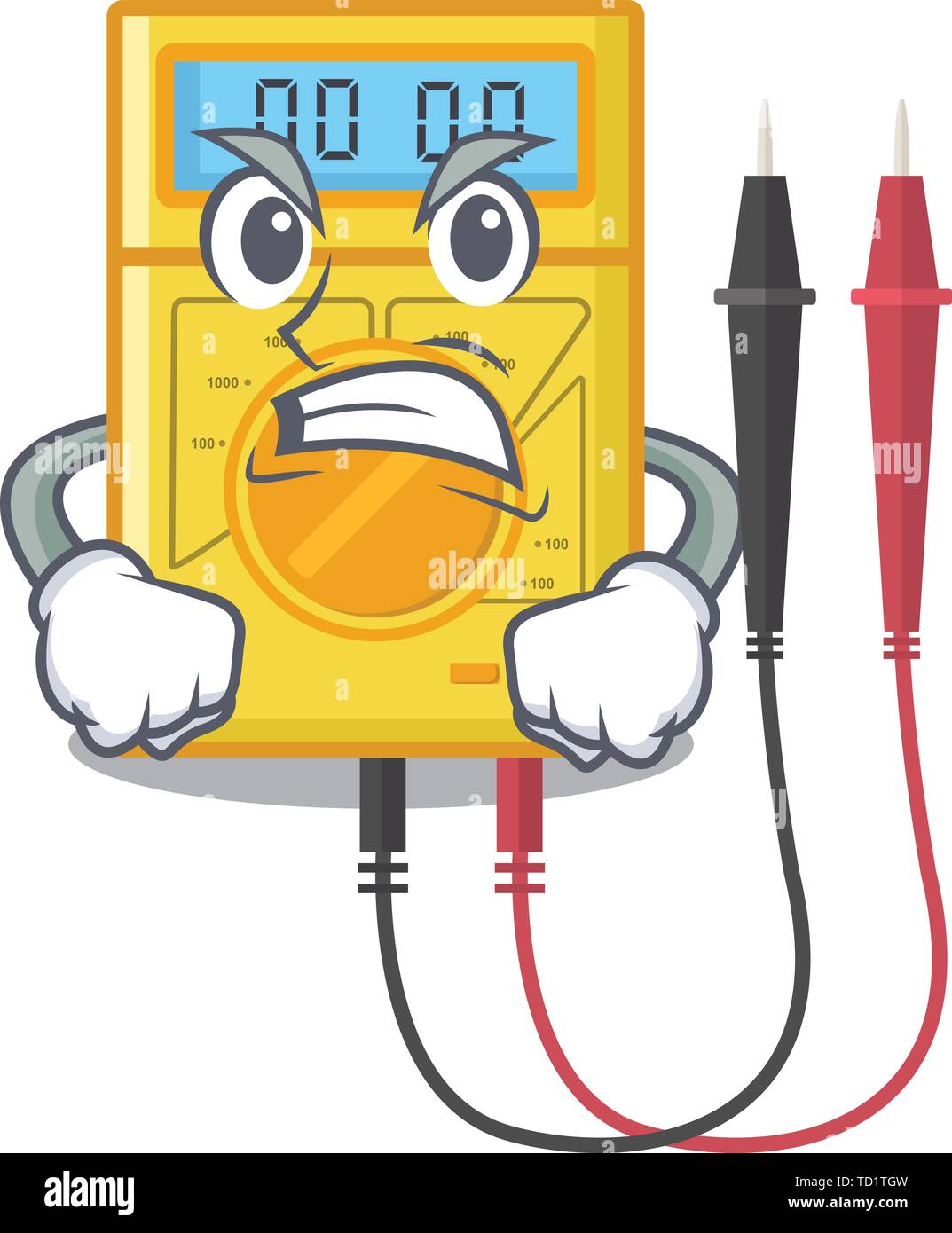 Angry digital multimeter toys in cartoon shape Stock Vector Image & Art ...
