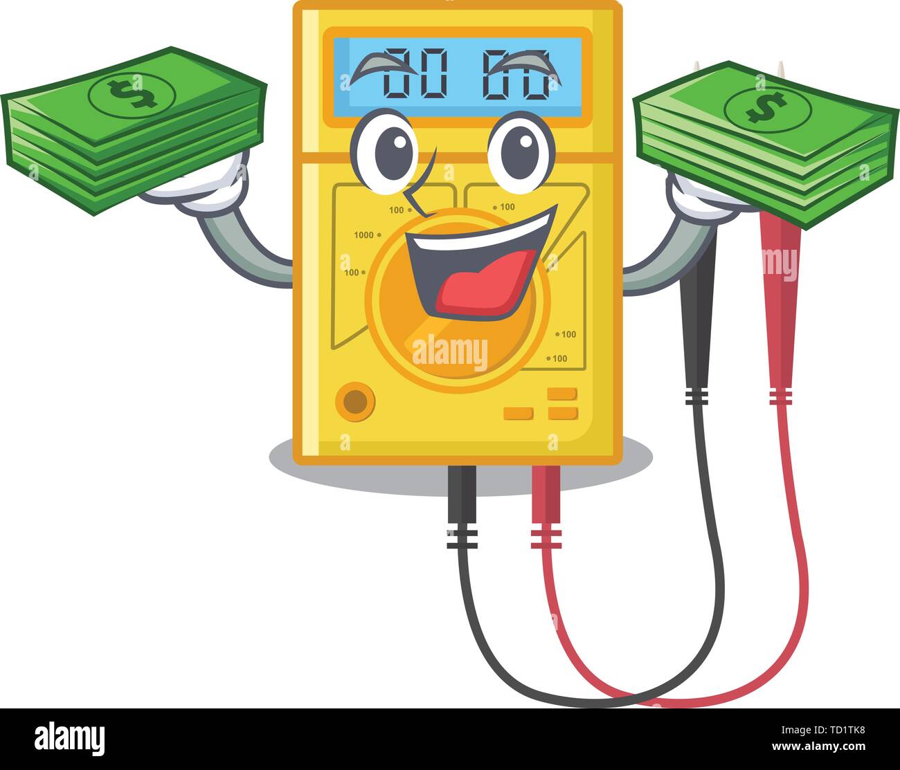 With money bag digital multimeter toys in cartoon shape Stock Vector ...