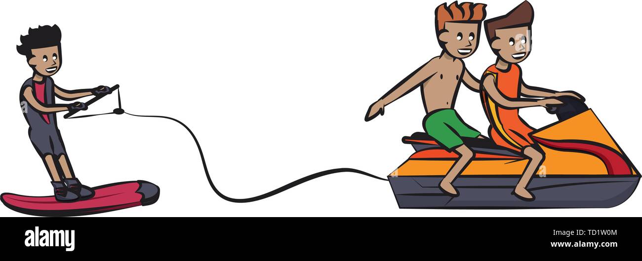 Wakeboarding extreme sport cartoons Stock Vector Image & Art - Alamy