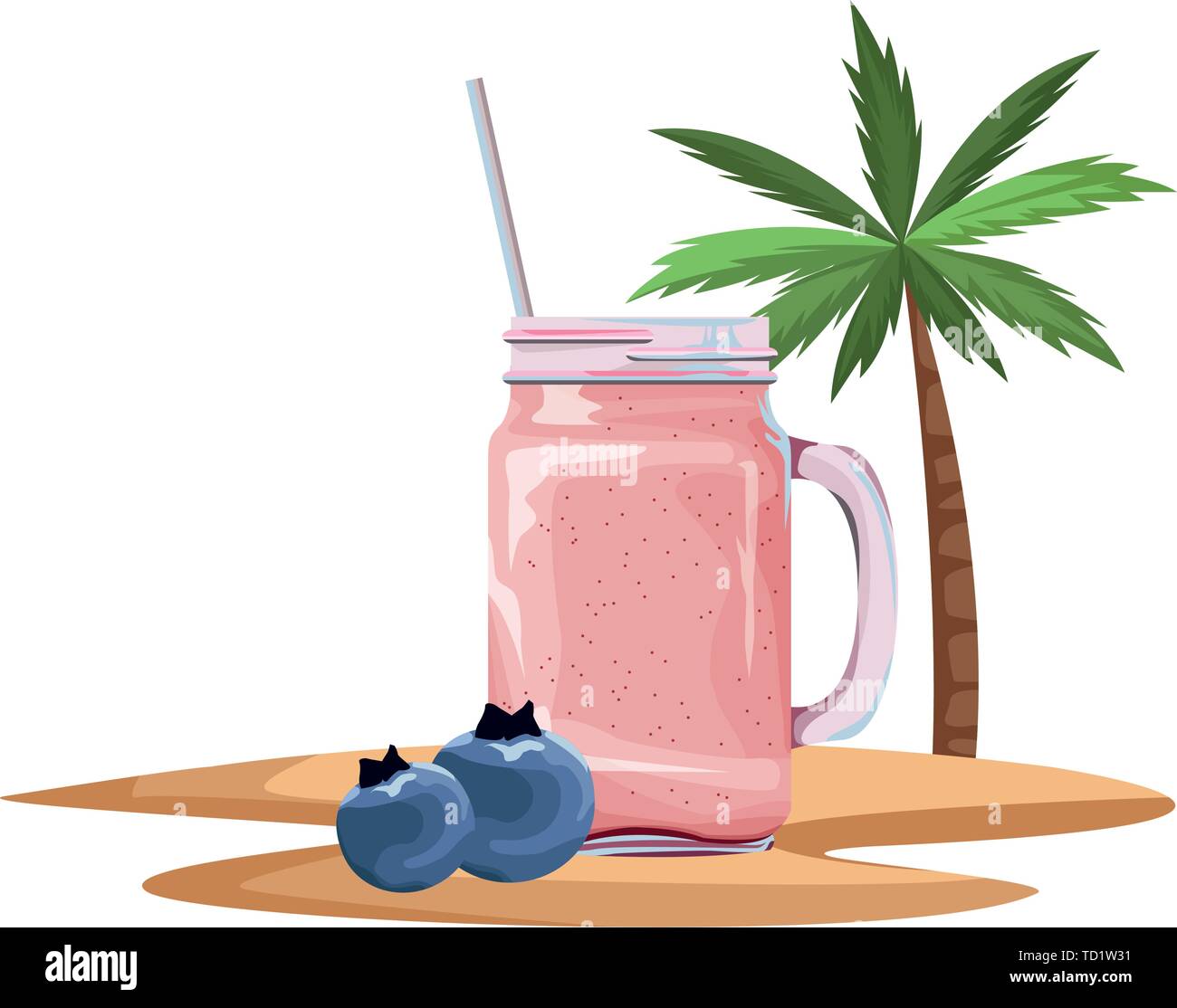 tropical fruit and smoothie drink Stock Vector Image & Art - Alamy