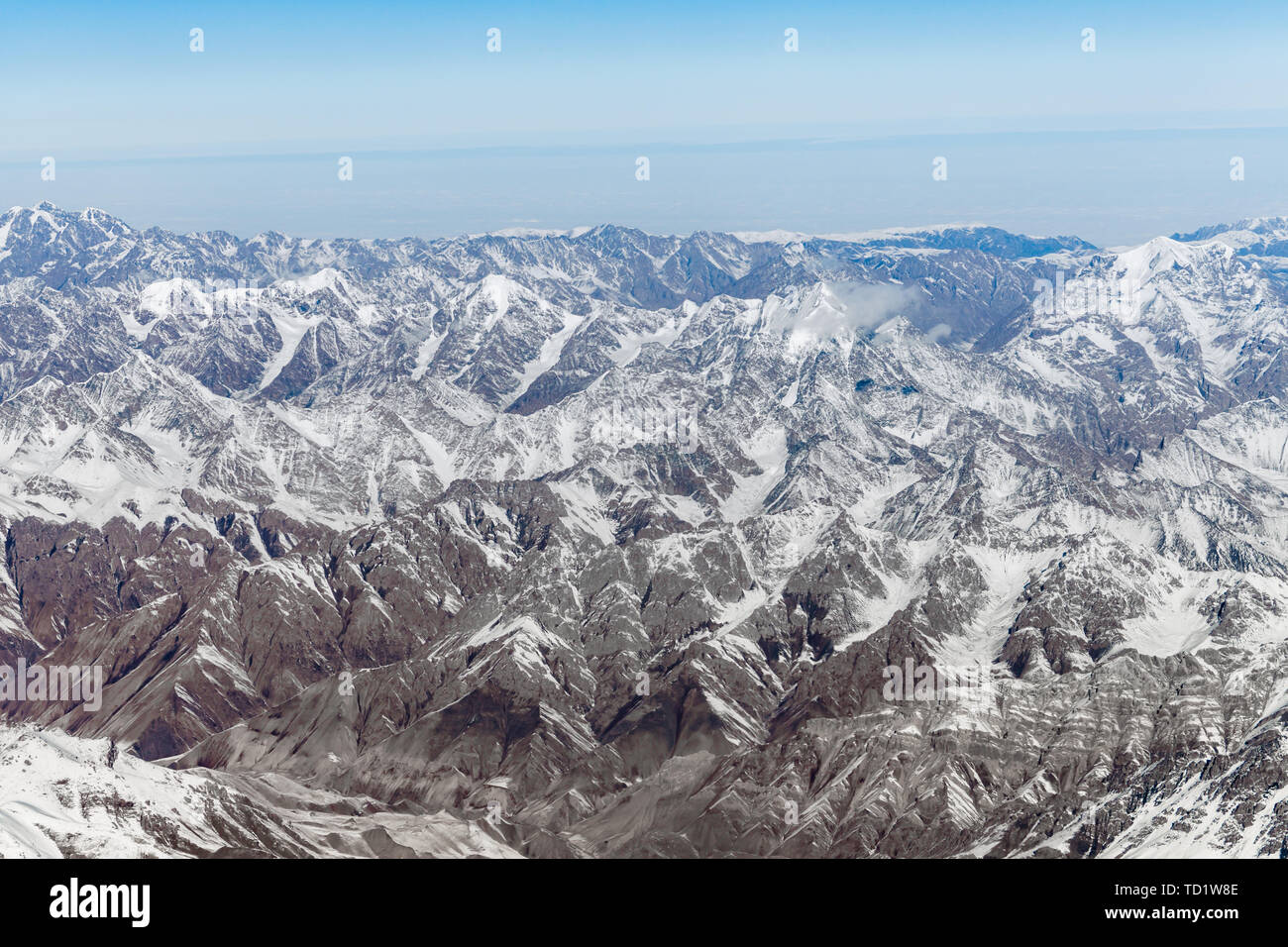 Plateau, mountains, snow mountains, aerial photography Stock Photo - Alamy