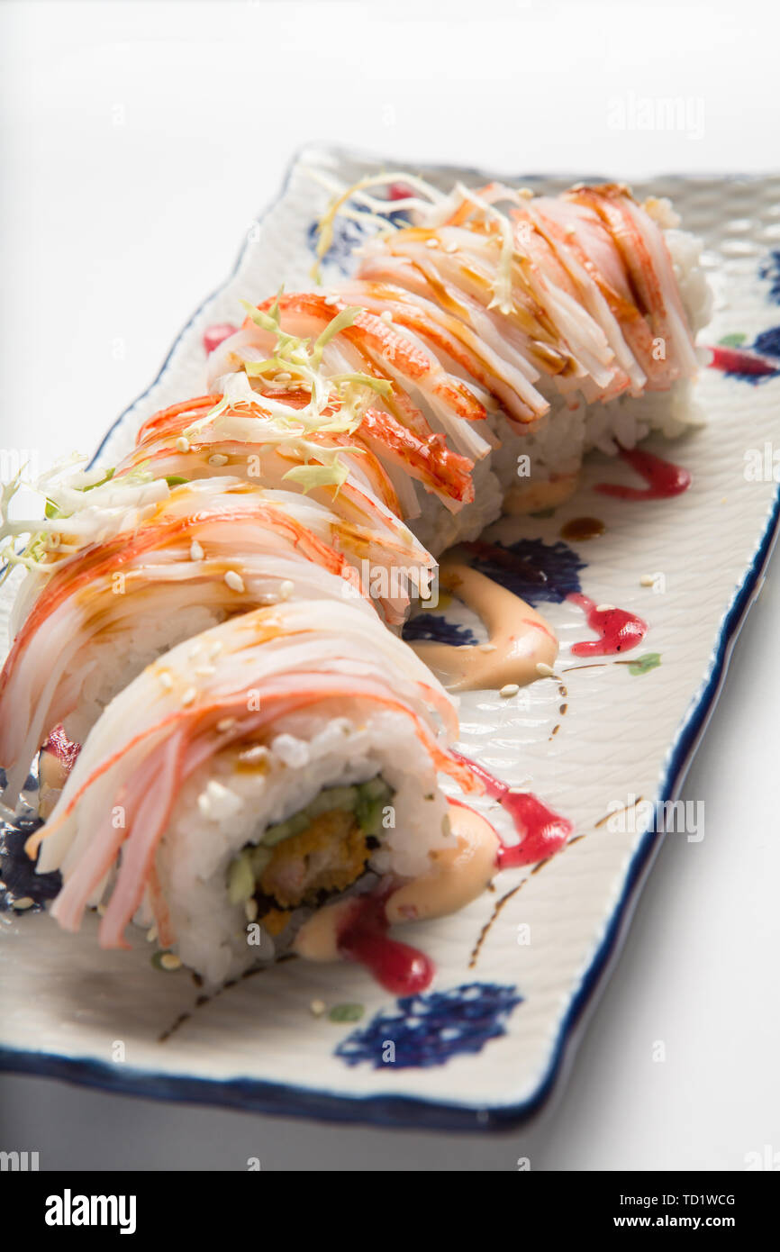 Crab willow sushi Stock Photo - Alamy