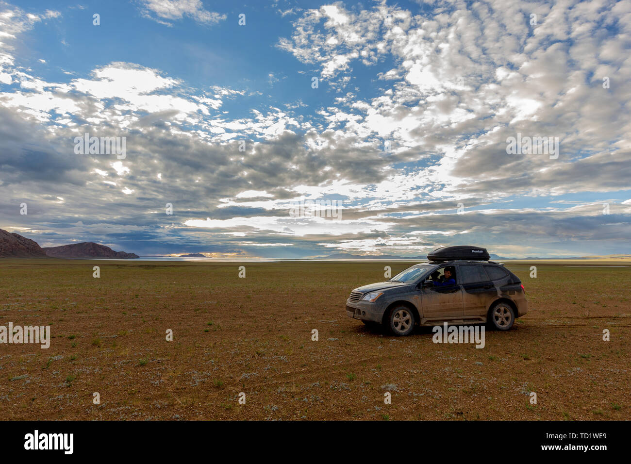China's Tibet Ali cross-country through mountains and fields Stock ...