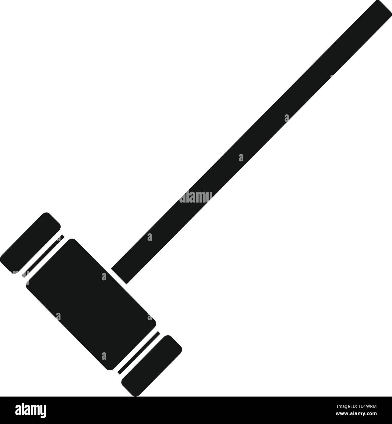 Croquet wood mallet icon. Simple illustration of croquet wood mallet ...