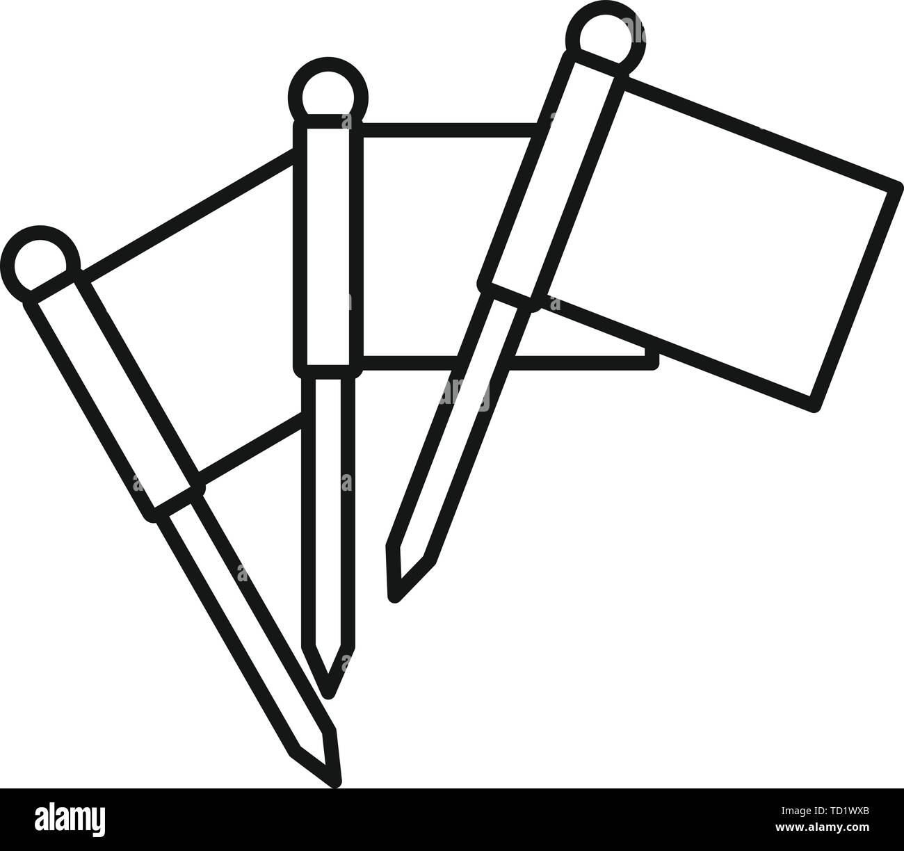 Croquet flags icon. Outline croquet flags vector icon for web design ...