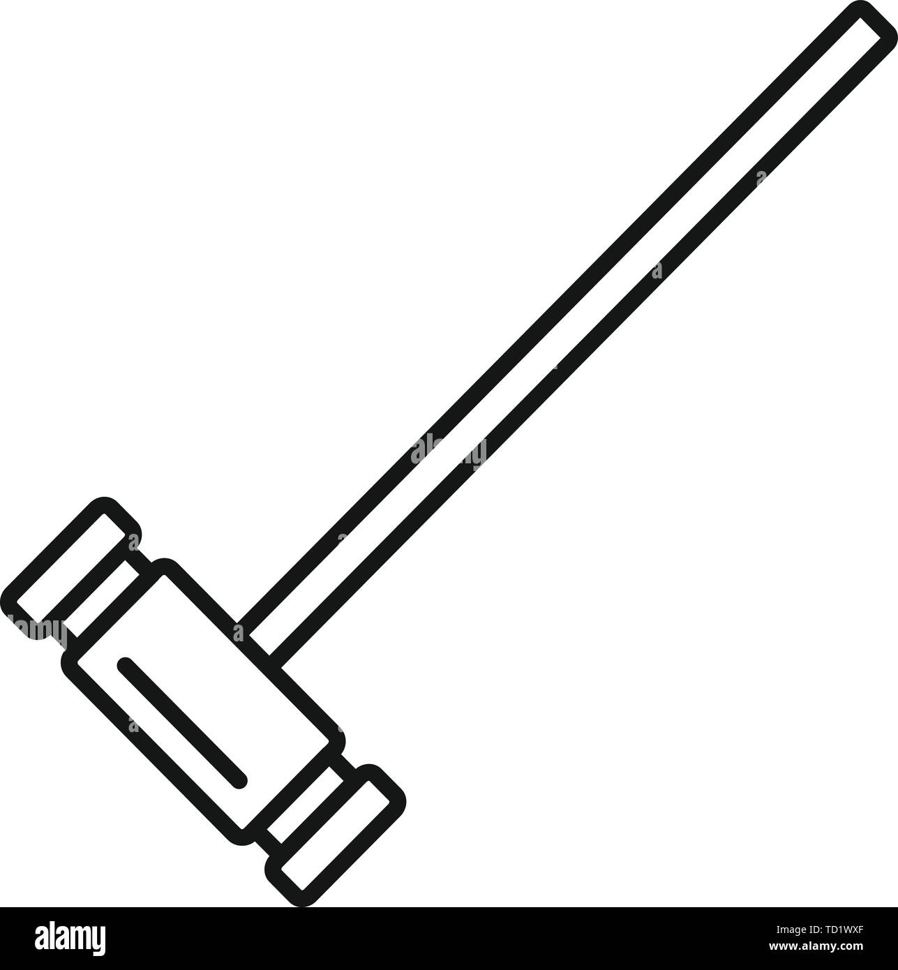 Croquet wood mallet icon. Outline croquet wood mallet vector icon for ...