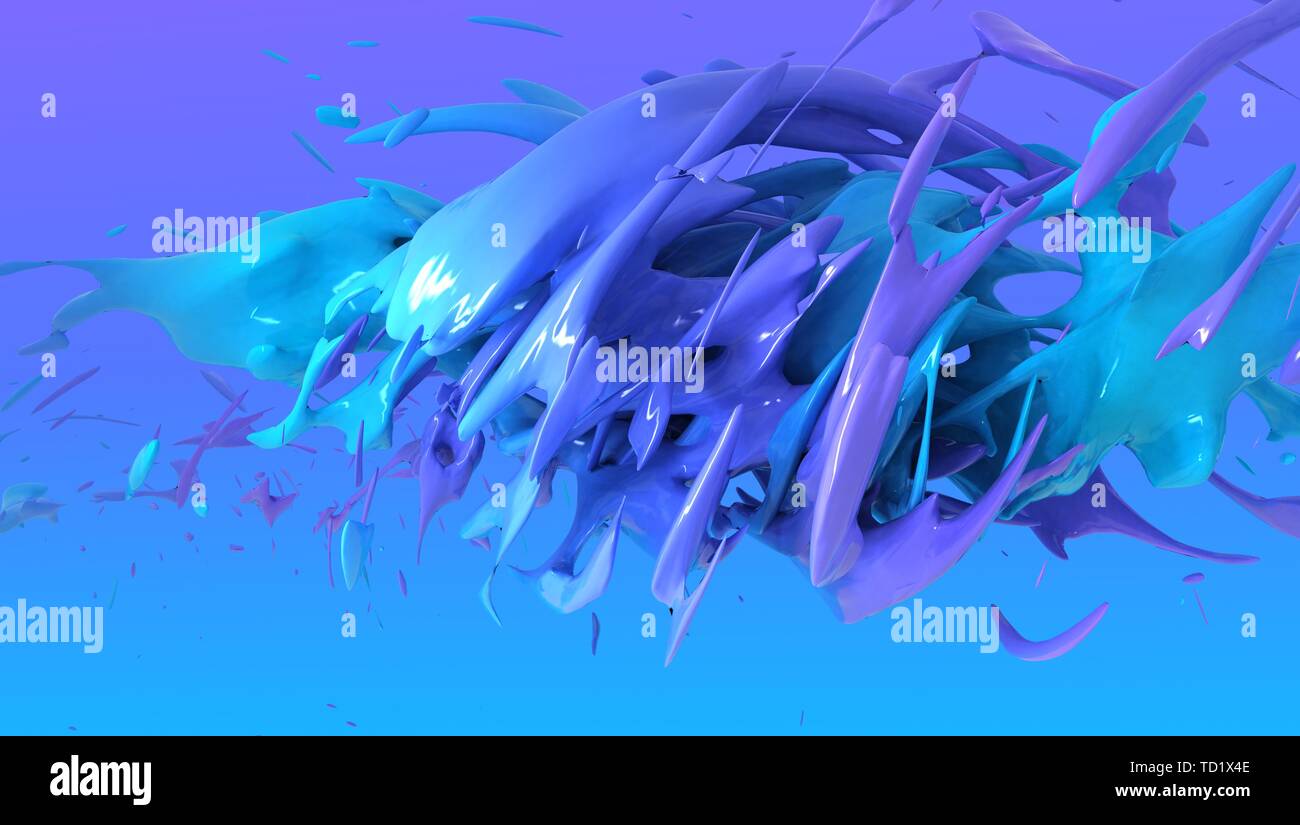 blue Liquid color background design. 3d rendering Stock Photo - Alamy