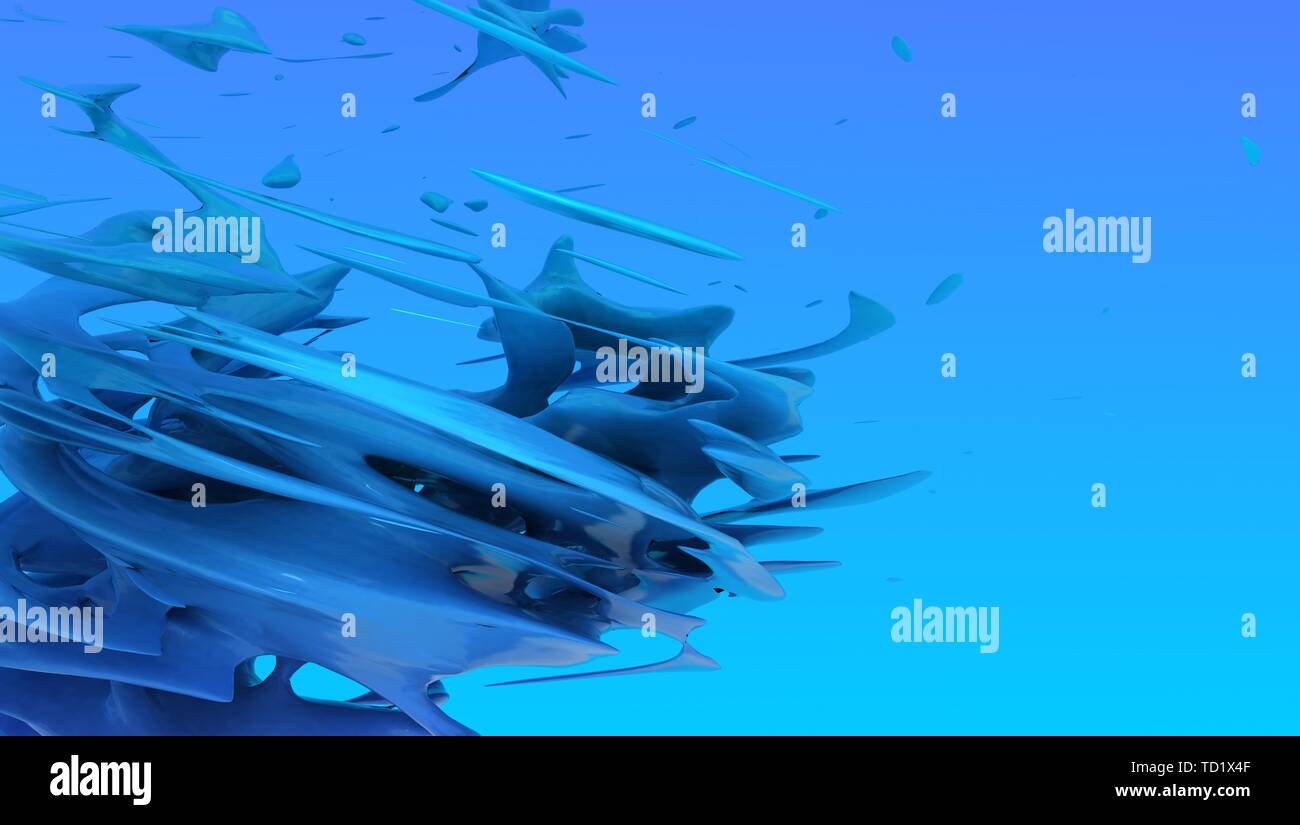 blue Liquid color background design. 3d rendering Stock Photo - Alamy