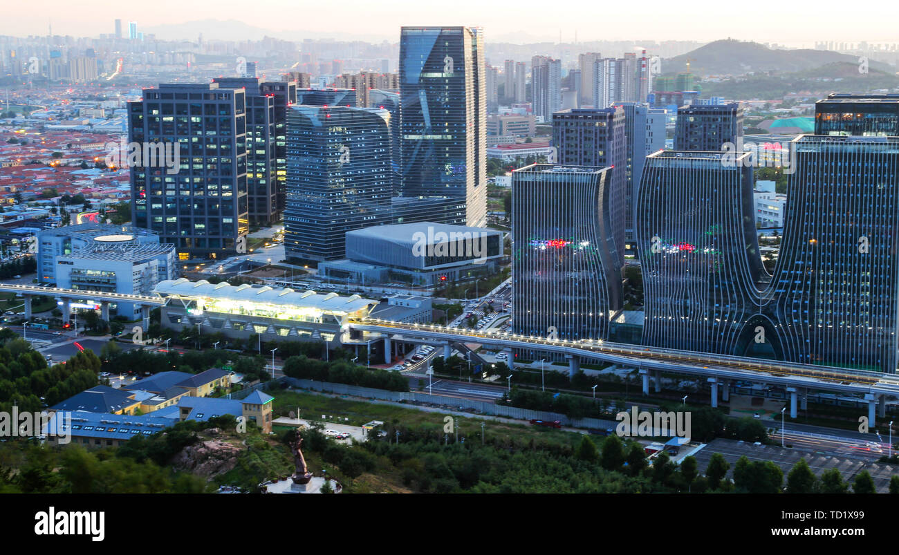 Sky, high-rise building, houses, roads, modern times Stock Photo - Alamy