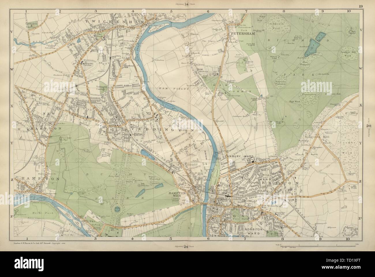 SW LONDON Twickenham Kingston Teddington Hampton Richmond BACON 1900 ...