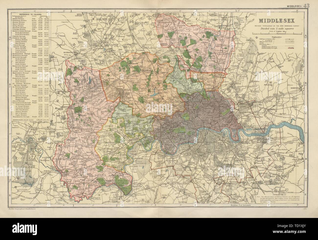London constituencies map hi-res stock photography and images - Alamy