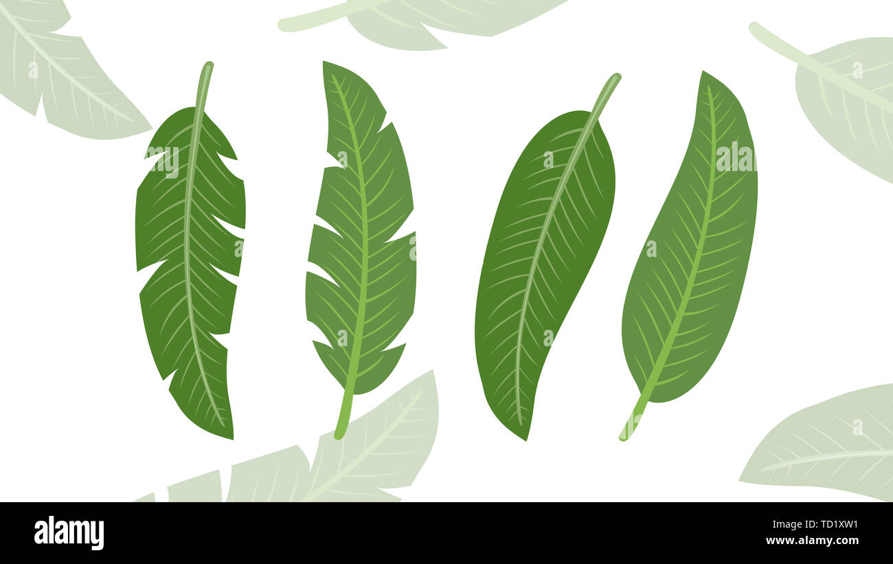 ins wind green leaf background template Stock Photo - Alamy