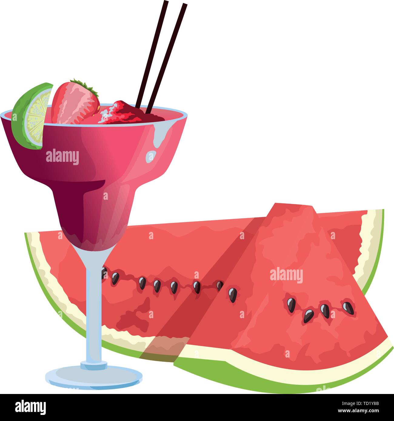 Tropical fruit cocktail icon cartoon Stock Vector Image & Art - Alamy