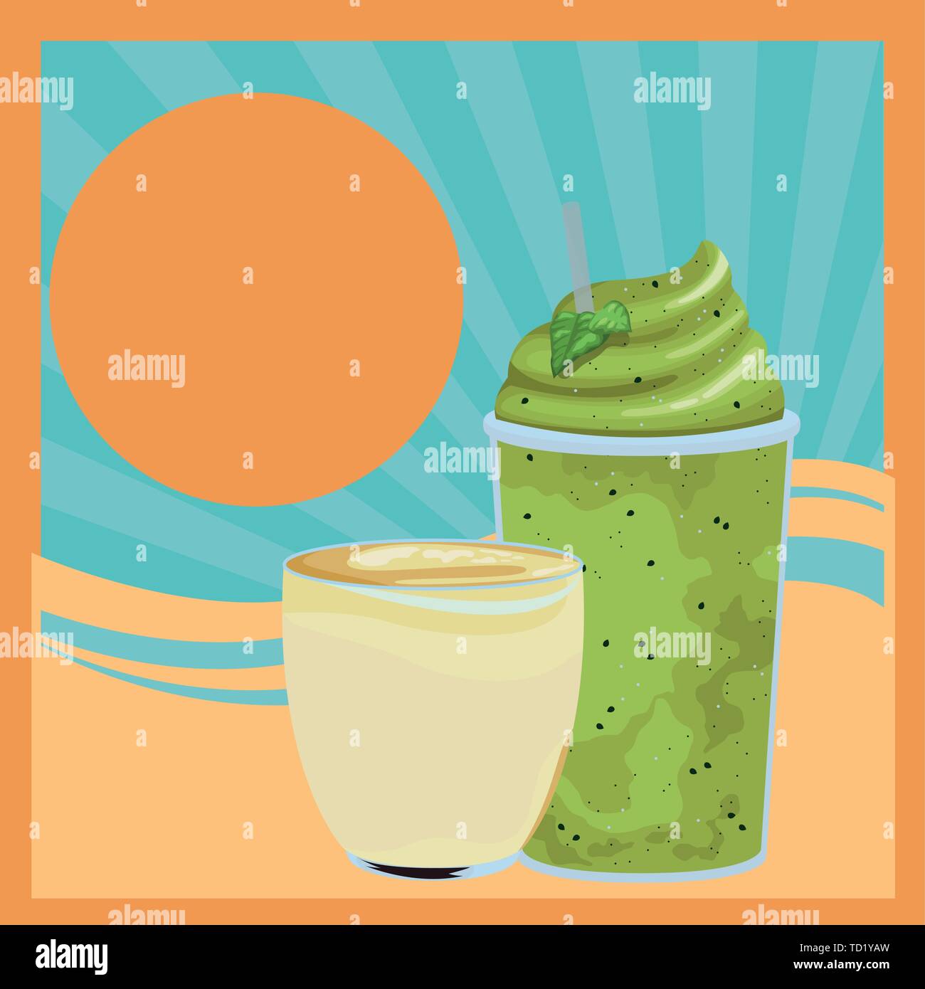 fruit tropical smoothie drink cartoon Stock Vector Image & Art - Alamy