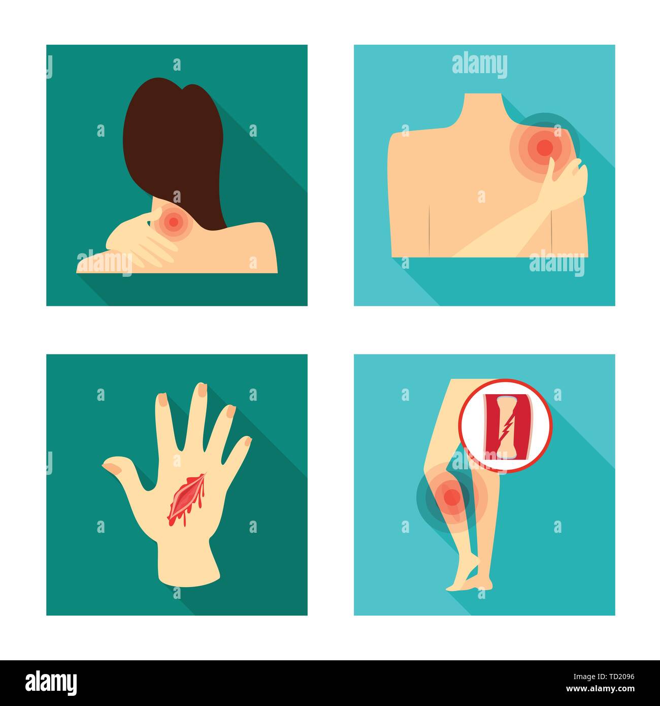 Vector illustration of damage and wound logo. Collection of damage and ...