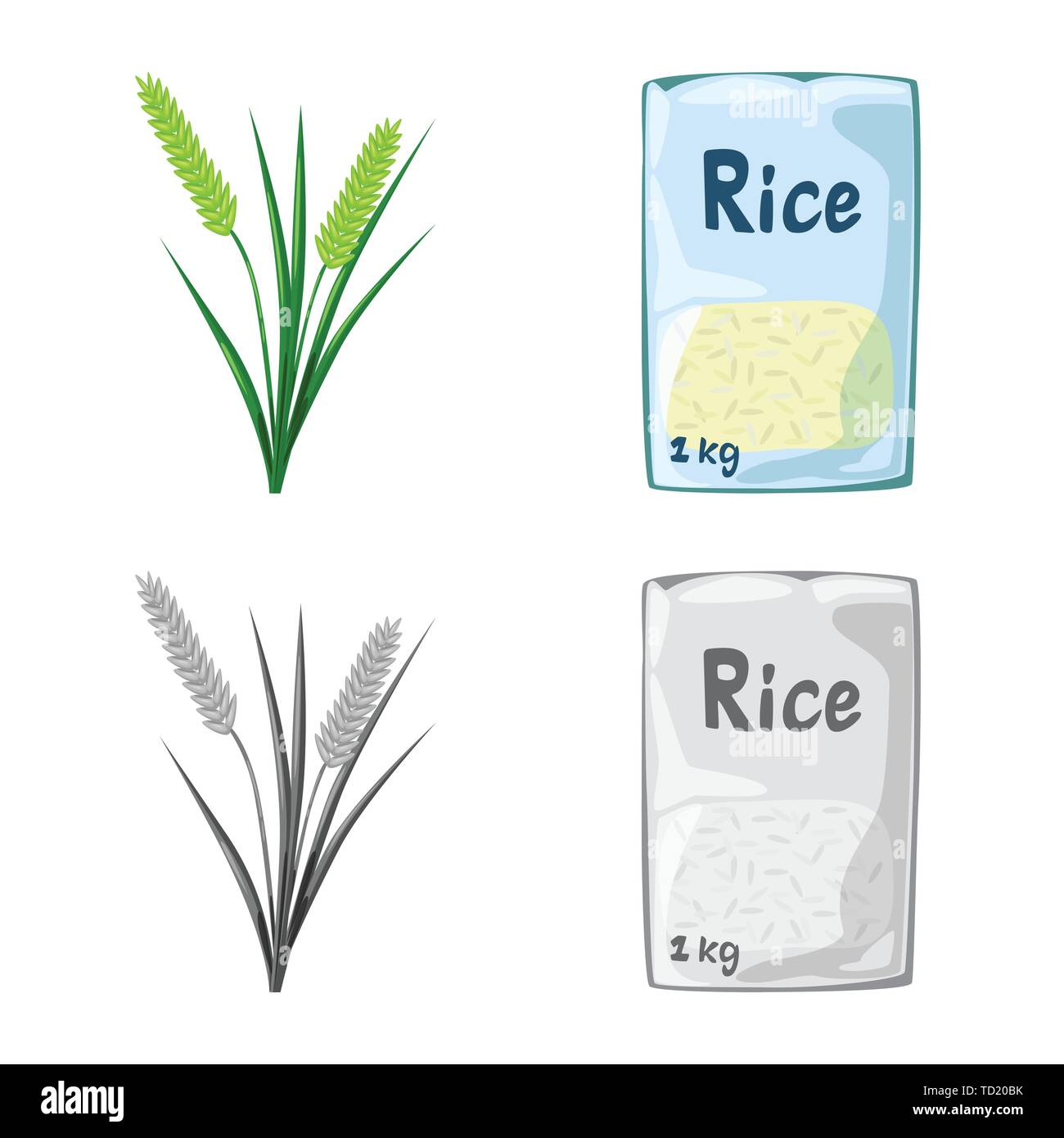Vector illustration of crop and ecological symbol. Set of crop and ...