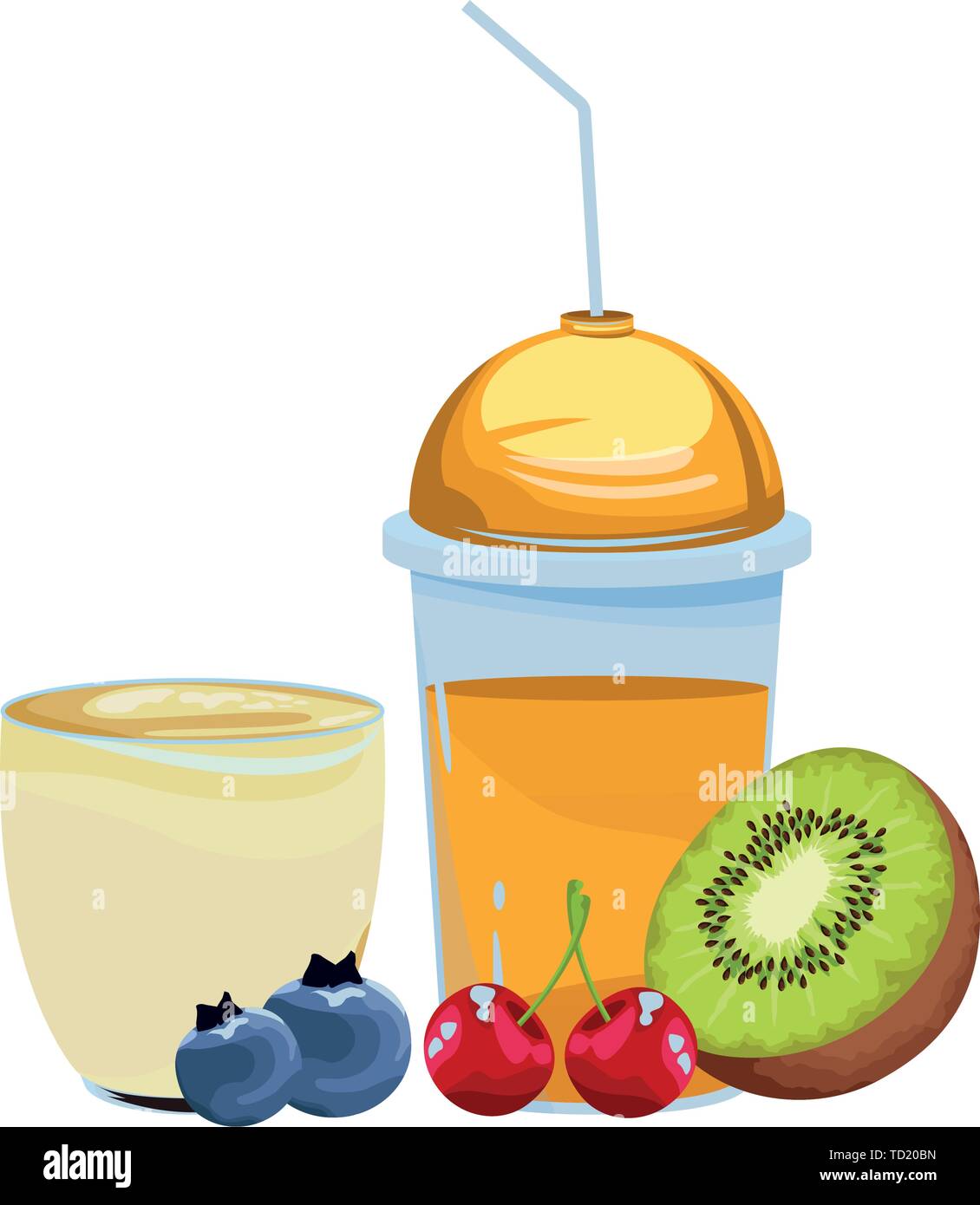 tropical fruit and smoothie drink Stock Vector Image & Art - Alamy