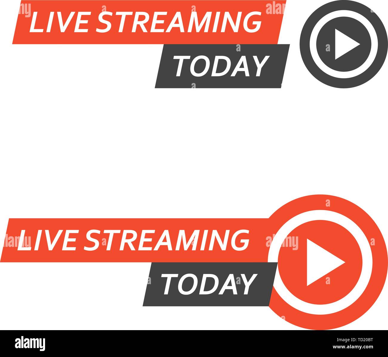 Live streaming logo - play button for online broadcasting, live stream ...
