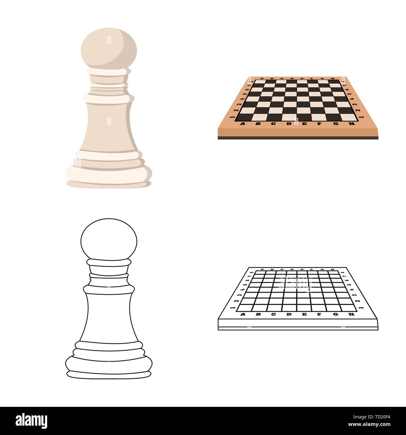 Vector design of checkmate and thin sign. Collection of checkmate and ...