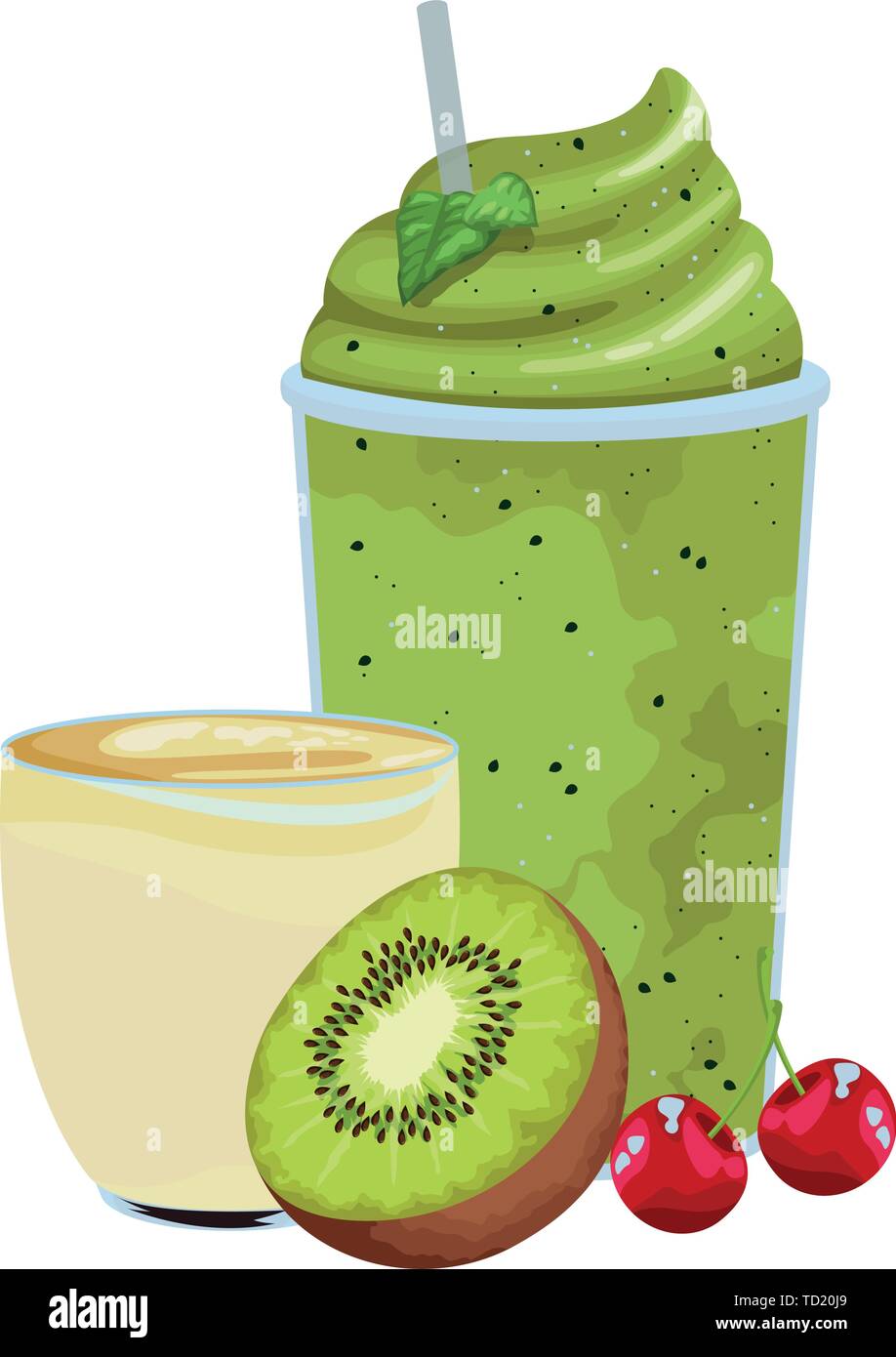 tropical fruit and smoothie drink Stock Vector Image & Art - Alamy