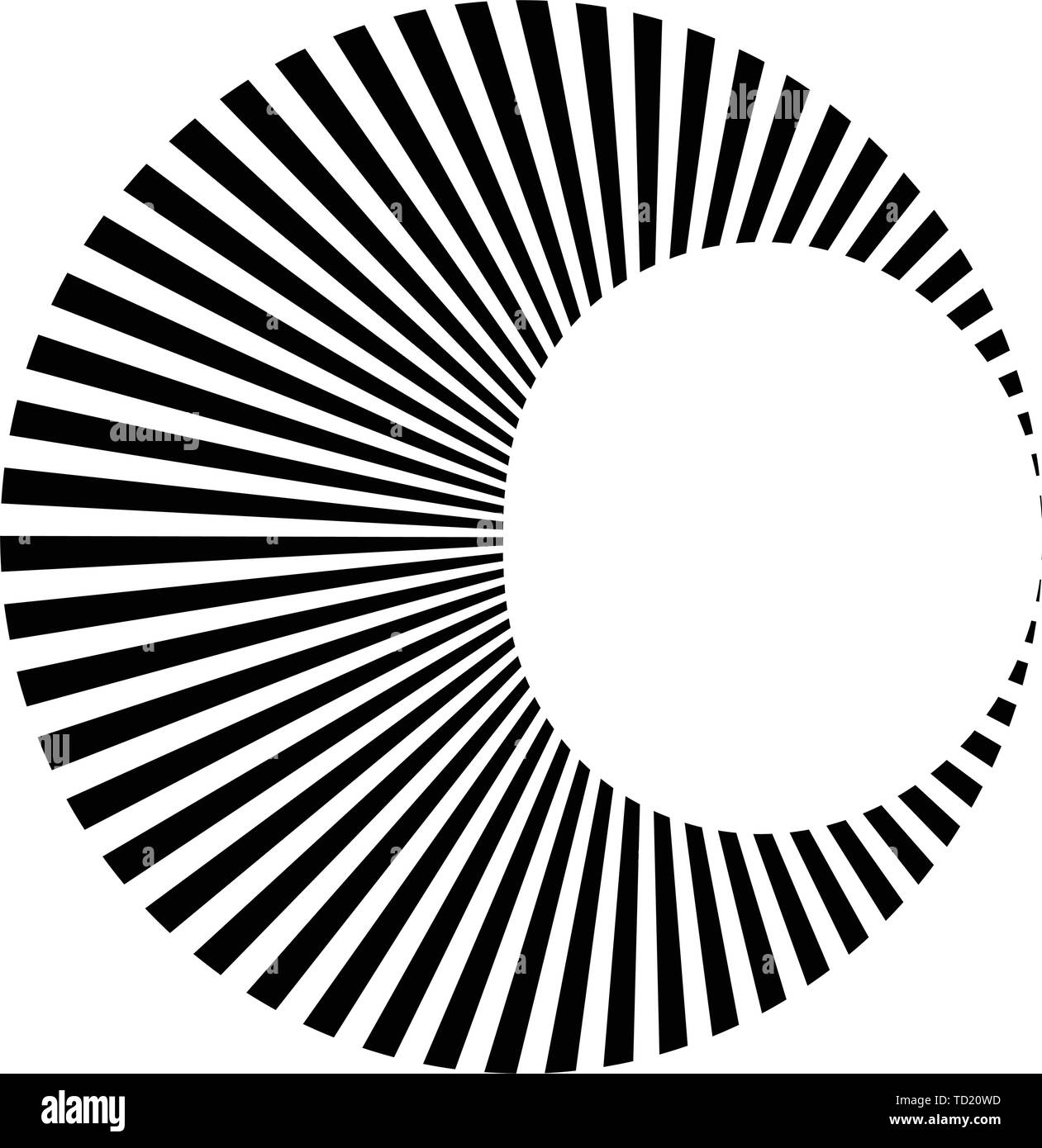Radial, radiating element. Concentric, centripetal abstract design ...
