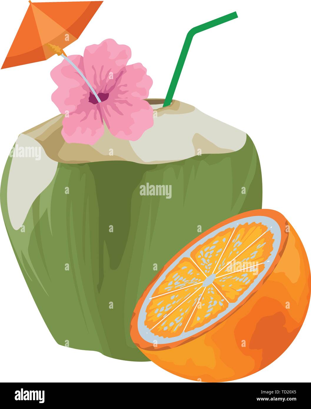 Tropical fruit cocktail icon cartoon Stock Vector Image & Art - Alamy