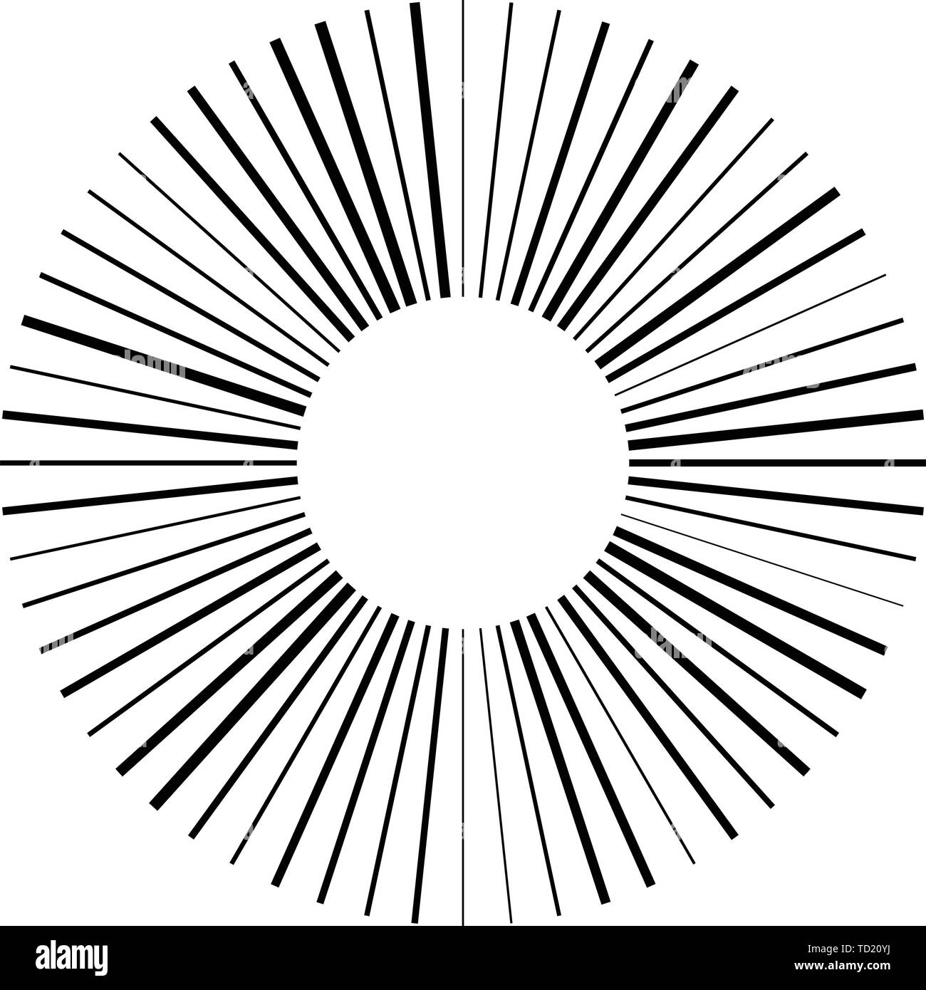 Radial, radiating element. Concentric, centripetal abstract design ...