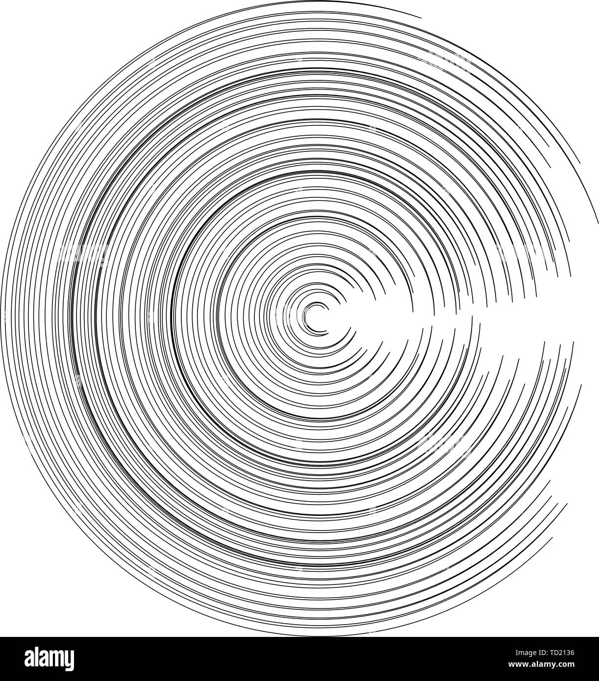 Radial, radiating element. Concentric, centripetal abstract design ...